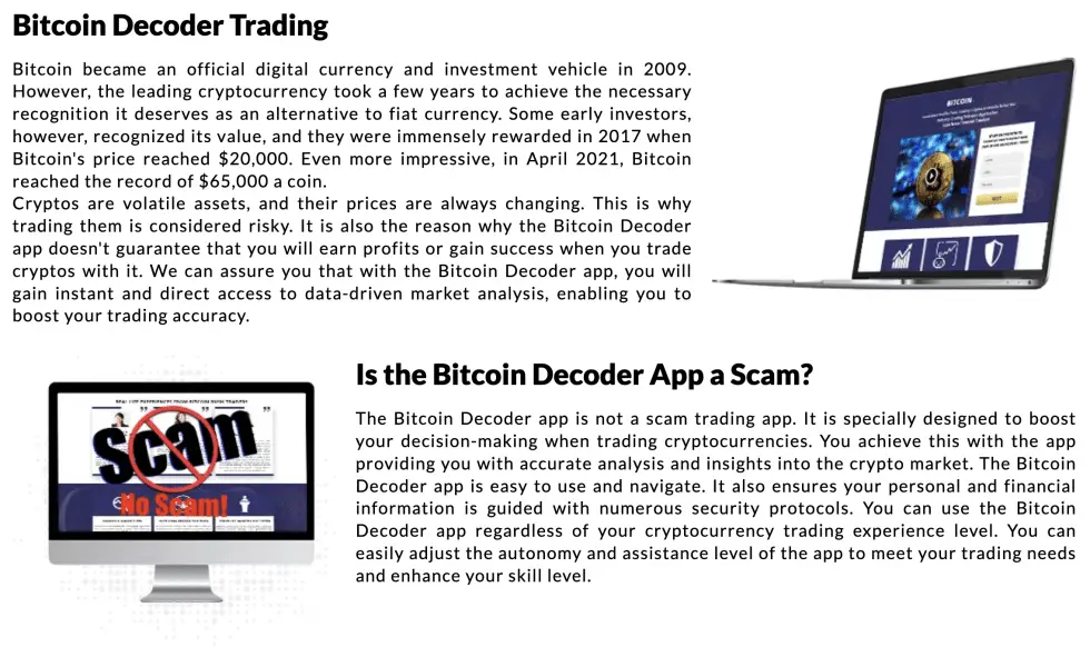 Bitcoin Decoder Review : Legit Trading or Scam?